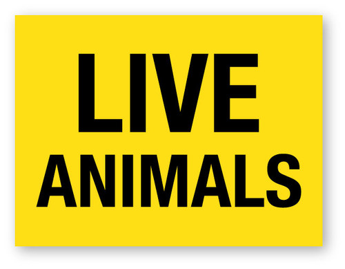 Live Animals Yellow - Shipping Label