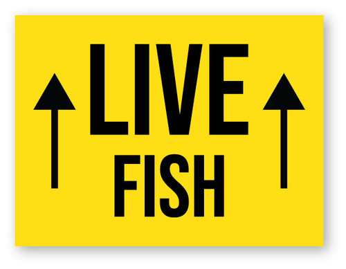 Live Fish Arrows Up Yellow - Shipping Label
