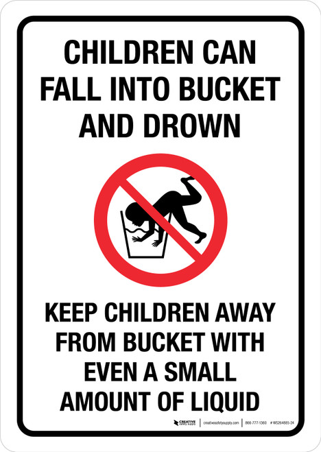 Children Can Fall Into Bucket And Drown - Keep Children Away with Icon ...