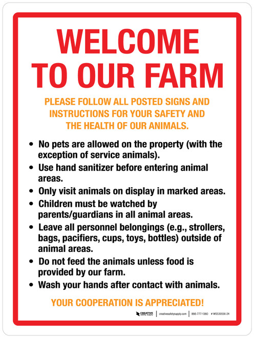 Welcome To Our Farm - Please Follow All Posted Signs And Instructions ...
