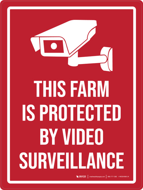 This Farm Is Protected By Video Surveillance Red with Icon Portrait ...