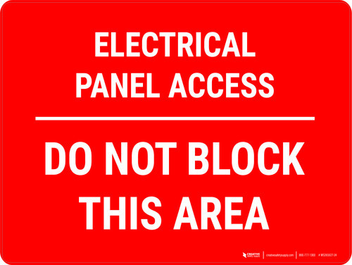 Electrical Panel Access Do Not Block Landscape Wall Sign