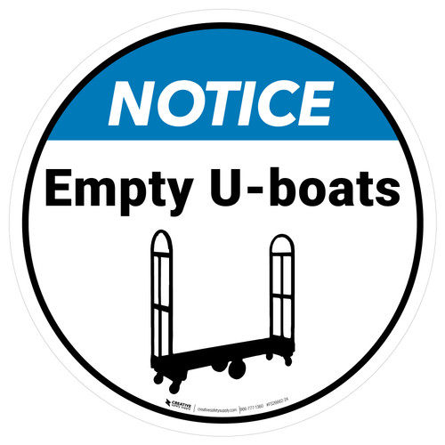 Notice: Empty U-Boats with Icon Circular - Floor Sign