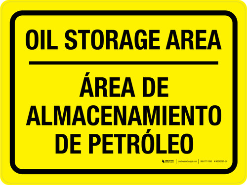 Oil Storage Area Bilingual Landscape - Wall Sign