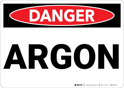 Danger: Argon - Wall Sign