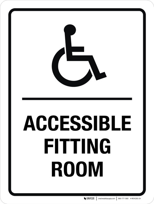 Accessible Fitting Room Portrait - Wall Sign