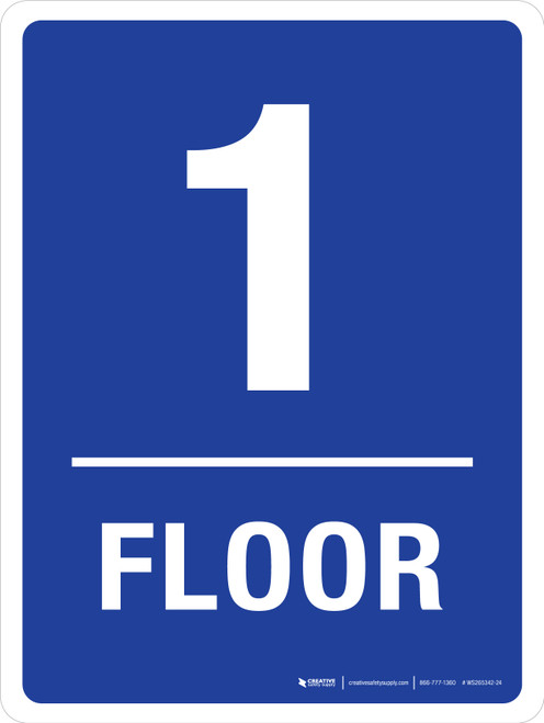 Floor 1 Blue Portrait - Wall Sign