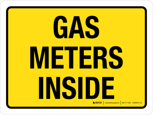 Gas Meters Inside Yellow Landscape - Wall Sign