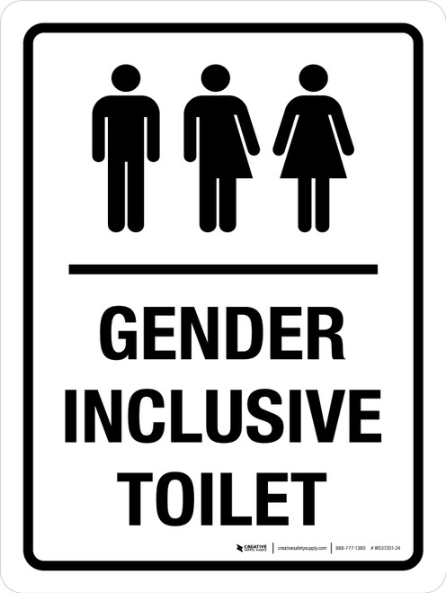 Gender Inclusive Toilet Portrait - Wall Sign