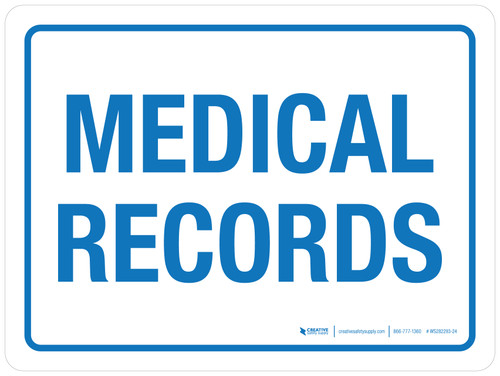 Medical Records Blue Landscape - Wall Sign