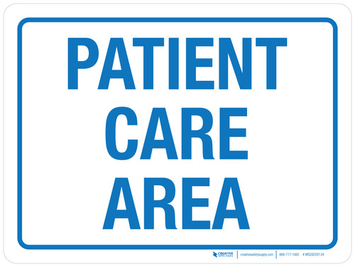 Patient Care Area Blue Landscape - Wall Sign