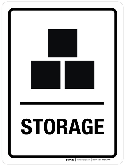 Storage with Icon White Portrait - Wall Sign
