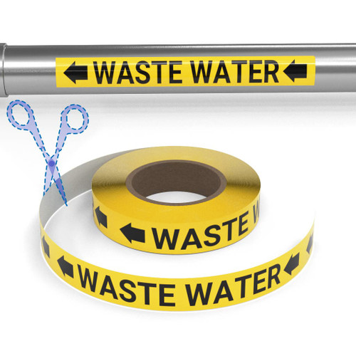 Waste Water (Yellow) - Smart Stripe Inline Pipe Marking Roll | Creative ...