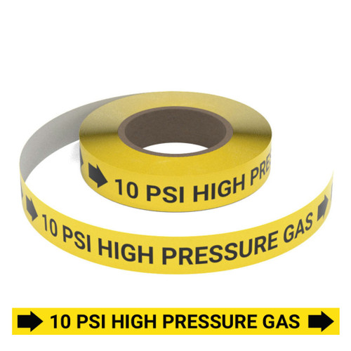 10 PSI High Pressure Gas - Smart Stripe Inline Pipe Marking Roll ...
