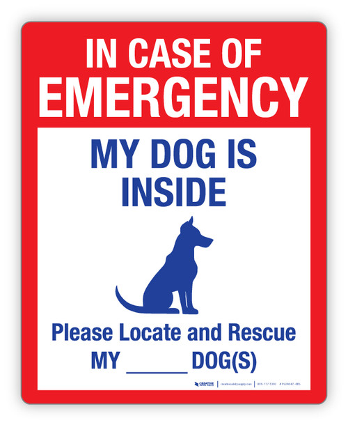 In Case of Emergency - My Dog is Inside - Label