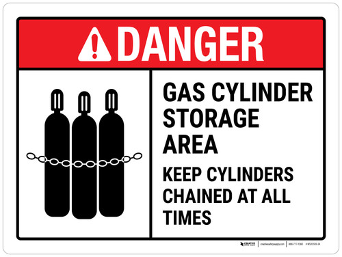 Danger: Gas Cylinder Storage Area Keep Cylinders Chained At All Times ...