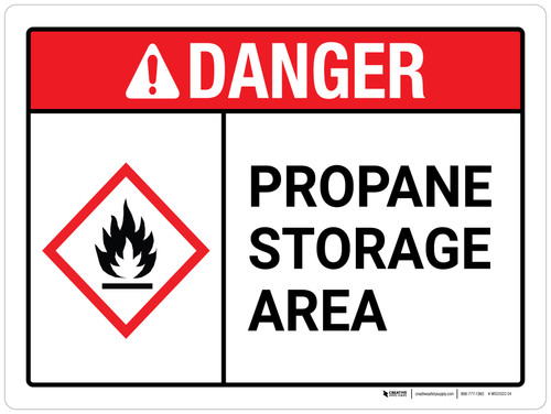 Danger: Propane Storage Area ANSI Landscape - Wall Sign