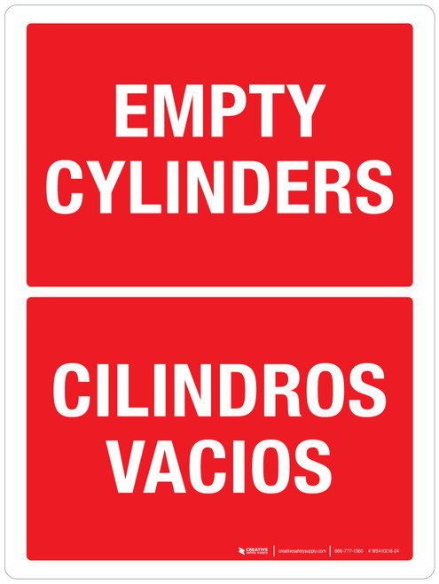 Empty Cylinders Bilingual Portrait - Wall Sign