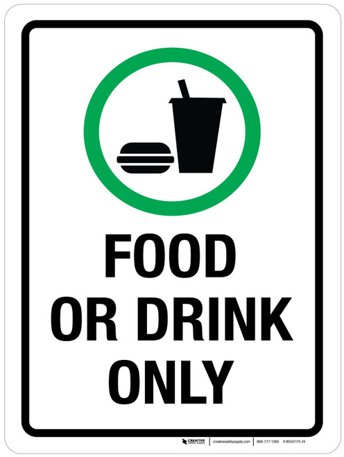 Food Or Drink Only Portrait - Wall Sign