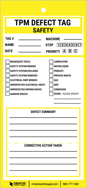 TPM Yellow Defect Safety Tag