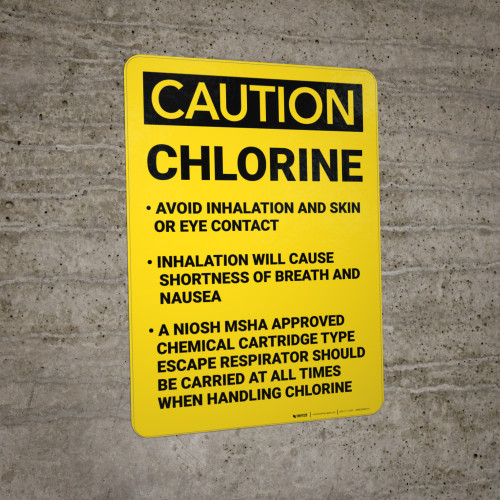 Caution: Chlorine Procedures - Wall Sign | Creative Safety Supply