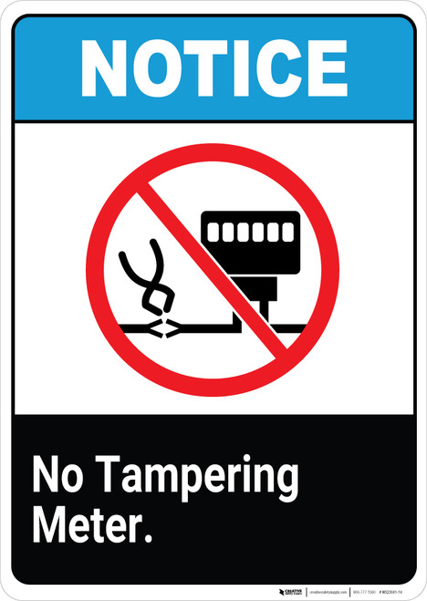Notice: No Tampering Meter - Wall Sign