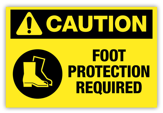 Caution - Foot Protection Required Label