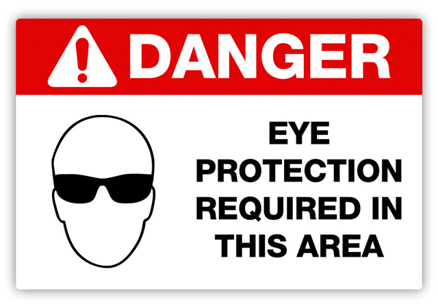 Danger Label - Eye Protection Required Label