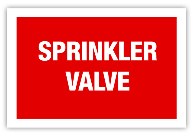 Sprinkler Valve Label | Creative Safety Supply