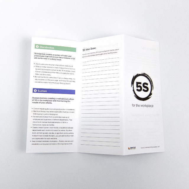 5S Steps Training Handout Z-Fold (25 pk) | Creative Safety Supply