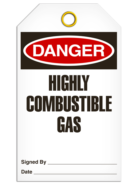 Danger Highly Combustible Gas Tags | Creative Safety Supply