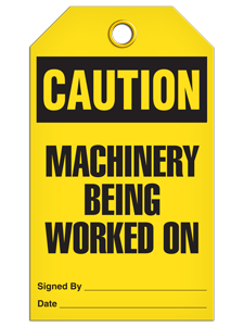 Caution Machine Work Tags | Creative Safety Supply