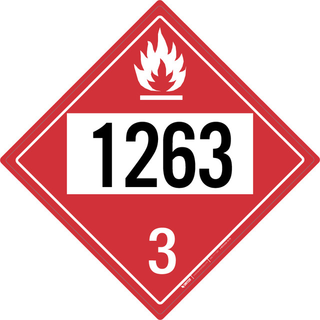 Flammable: Class 3 - UN1263 - Placard Sign