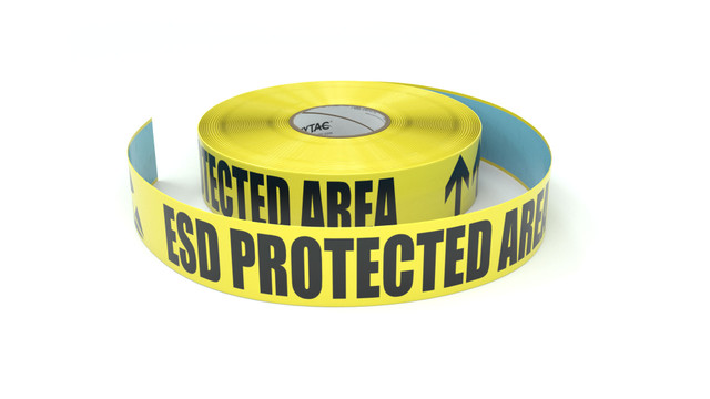 Esd Protected Area With Hand Symbol And Two Arrows Inline Printed