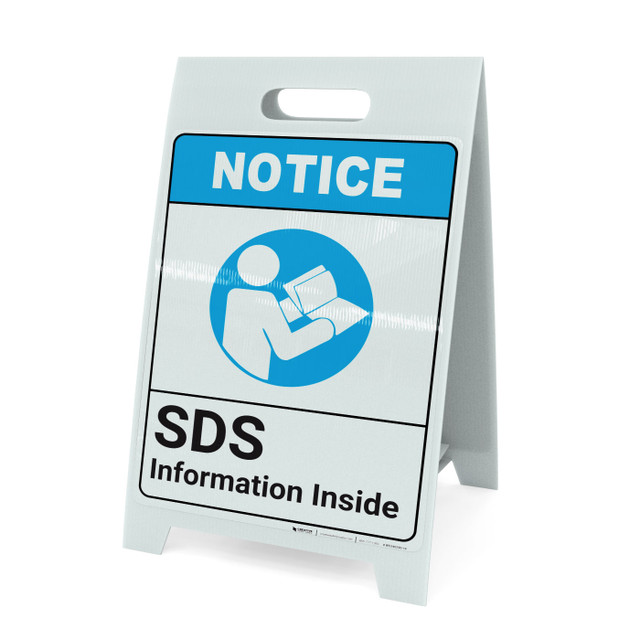 Notice: SDS Information Inside ANSI with Icon - A-Frame Sign