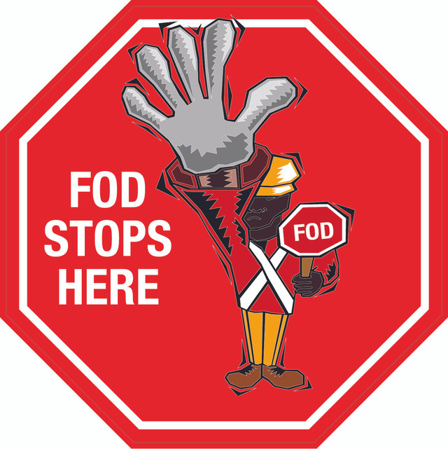 FOD Stops Here Stop Sign Floor Sign