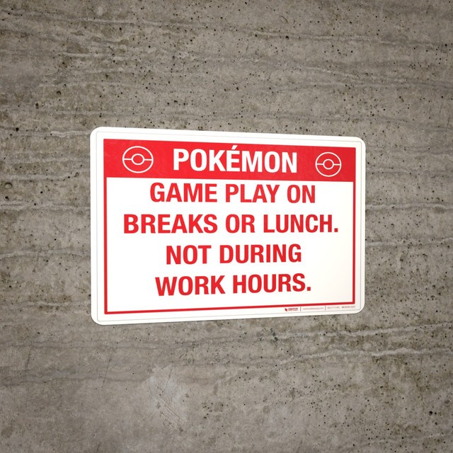 Pokémon During Lunch and Breaks - Wall Sign