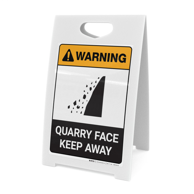Warning: Quarry Face - Keep Away ANSI - A-Frame Sign | Creative Safety ...