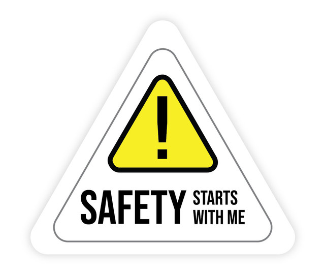 Safety Starts With Me Triangle White - Hard Hat Sticker | Creative ...