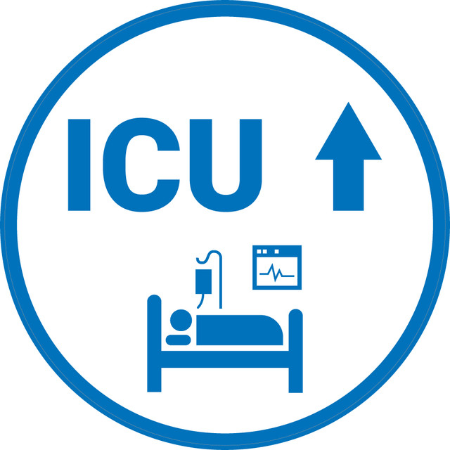 ICU Straight Ahead Arrow with Icon Circular - Floor Sign
