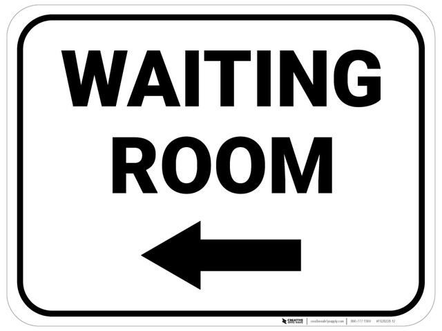 Waiting Room Left with Arrow Rectangular - Floor Sign