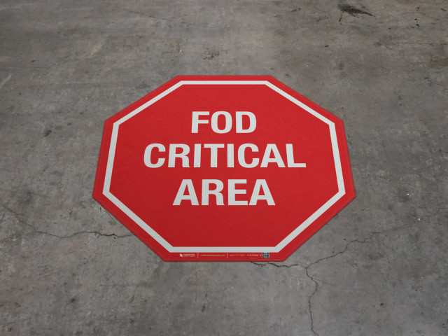 FOD Critical Area (Stop Sign) - Floor Sign | Creative Safety Supply