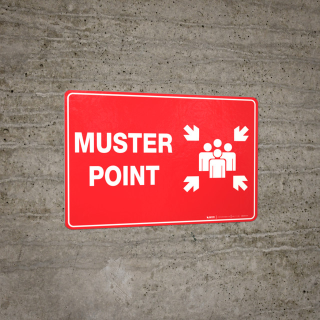 Muster Point (Red) - Wall Sign | Creative Safety Supply
