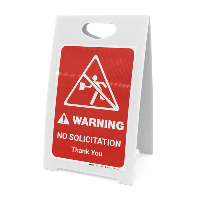 Warning: No Solicitation Thank You with Icon Portrait - A-Frame Sign