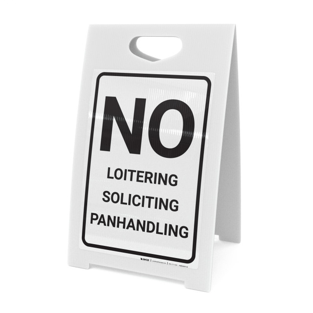 No Loitering Soliciting Panhandling Portrait - A-Frame Sign