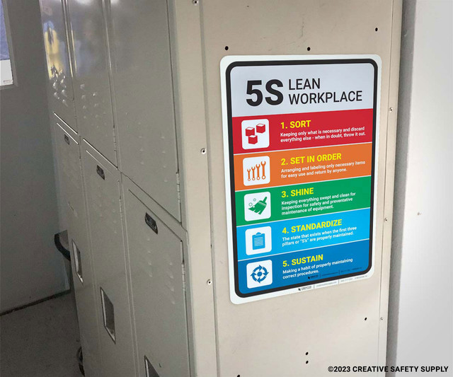 5S Lean Workplace Portrait - Wall Sign | Creative Safety Supply
