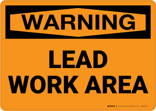 Warning: Public Health Lead Work Area - Wall Sign | Creative Safety Supply