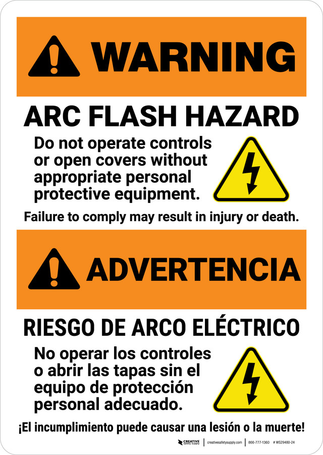 Warning: Arc Flash Hazard - Do Not Operate Controls Without PPE ...