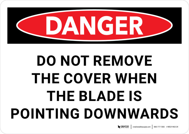 Danger: Do Not Remove The Cover When The Blade Is Pointing Downwards ...
