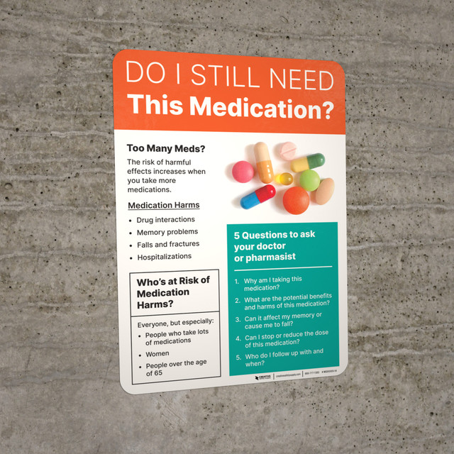 Do I Still Need This Medication? Portrait - Wall Sign | Creative Safety ...